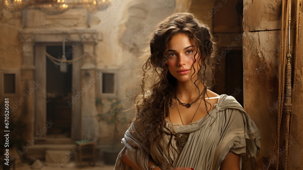 Ancient Greek Woman in Traditional Costume Stock Photo | Adobe Stock