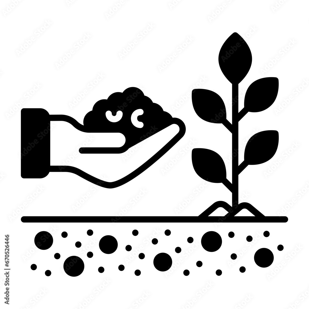 Giving feeds or nutrients to Plant concept, Adding Fertilizers vector ...