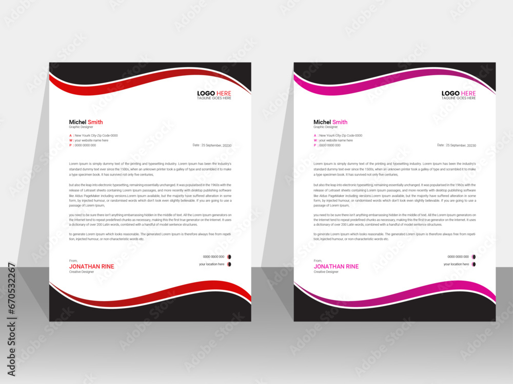 Corporate business letterhead template. Corporate letter head ...
