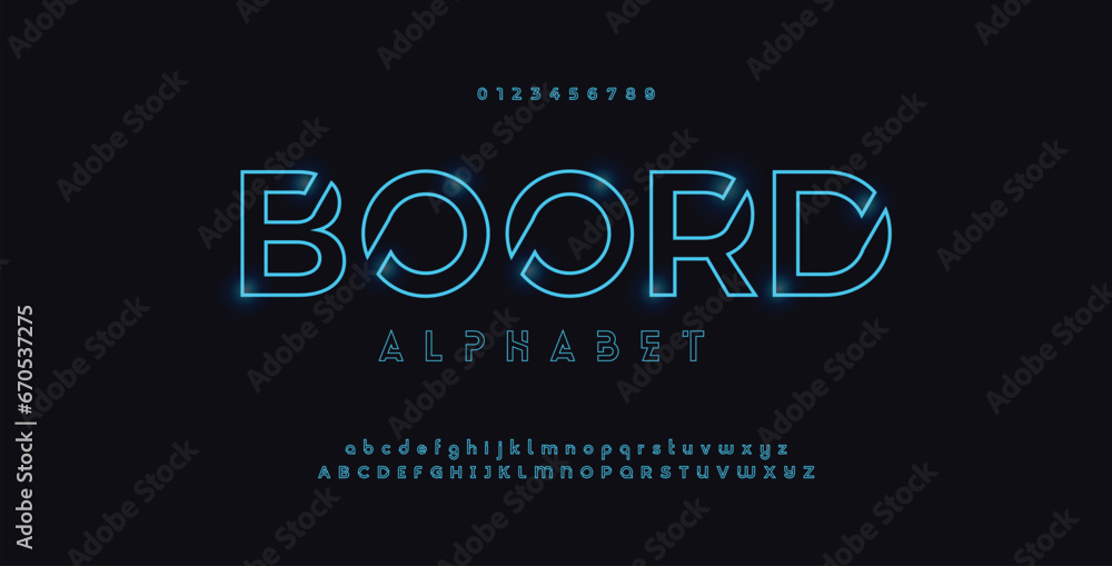 Boord Monogram Logo Font Vector Alphabet Design Negative Space Linear Style Abc Letter Logotype