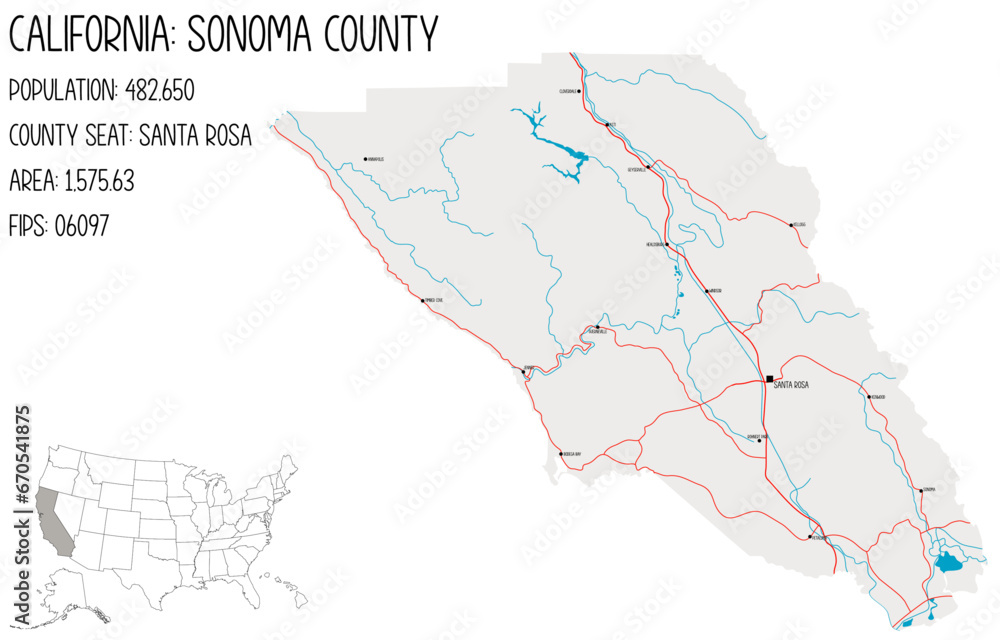 sonoma county zip code map