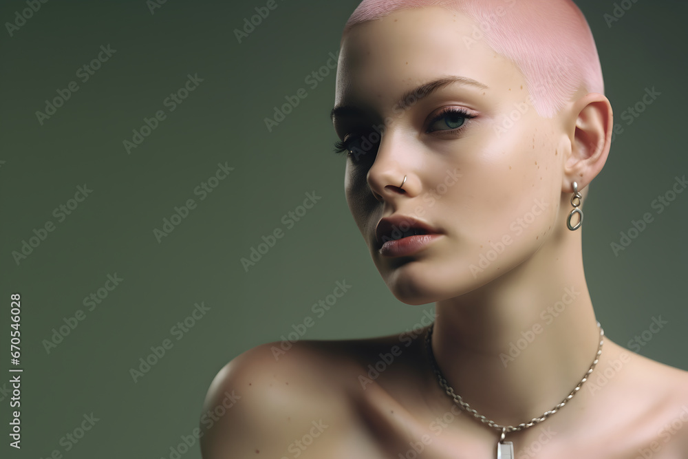 Foto de Fashion Concept. Closeup natural portrait of punk rock ...