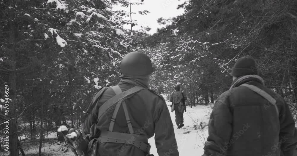 Vidéo Stock Re-enactors Dressed As American Infantry Soldier Going ...
