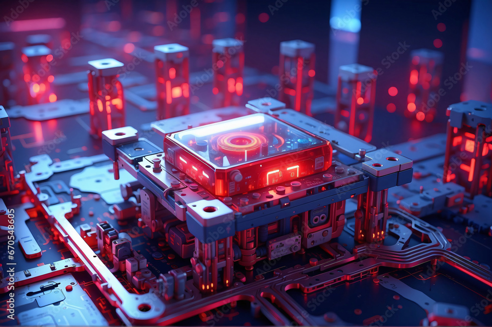 processing unit chipset that illustrates a cybersecurity concept ...