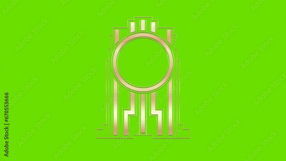 Art Deco Gatsby Golden Partitions animation on green screen. Incl ALPHA ...