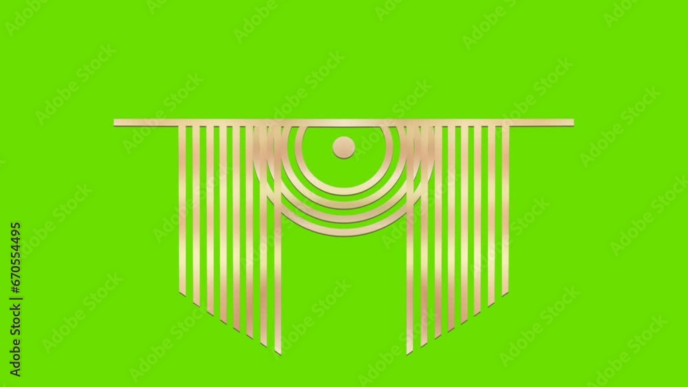 Art Deco Gatsby Golden Partitions animation on green screen. Incl ALPHA ...
