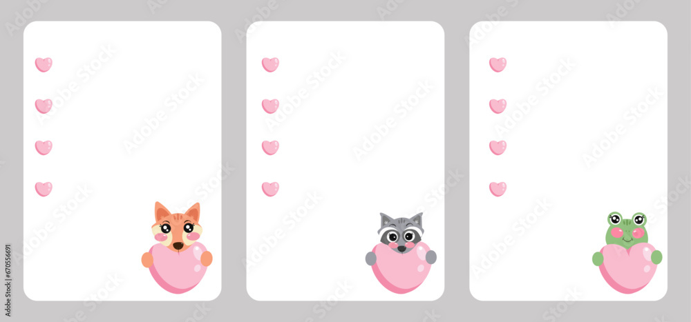 Set of cute check list, note organizer, to do list with kawaii frog ...