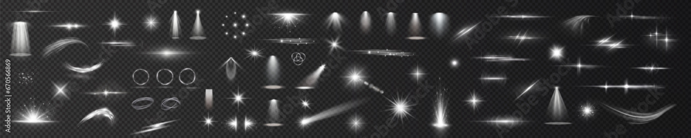 Light Effects. Isolated white transparent stock of light effects ...