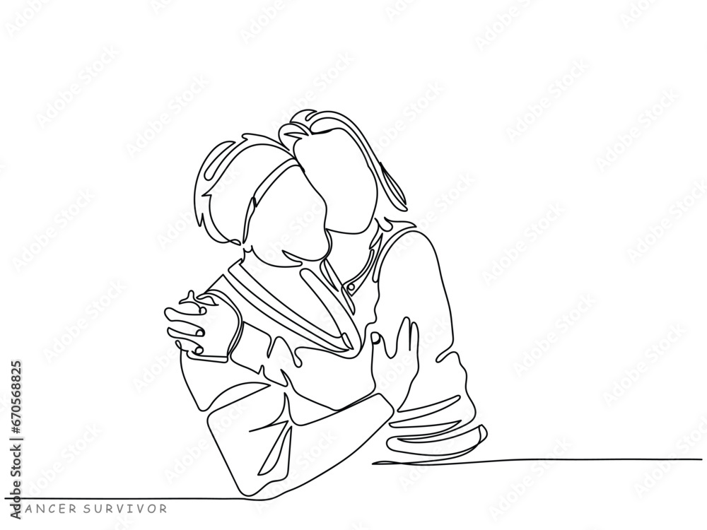 Cancer patient,woman wearing a head scarf, sitting on a wheelchair ...