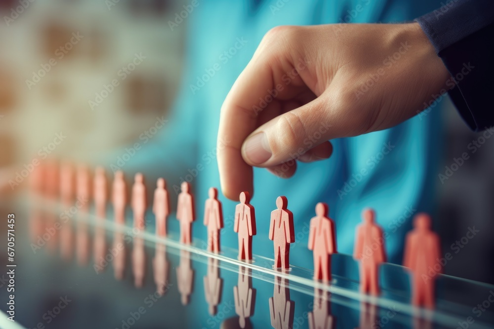 Candidate Selection: Finger selecting a standout digital figure from a ...