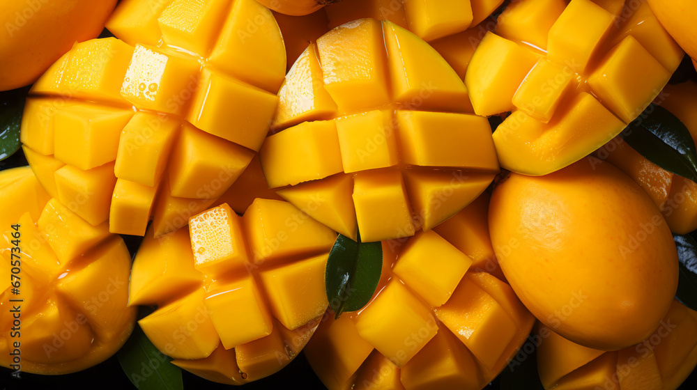 Fresh mango slice background on white background Stock Illustration ...