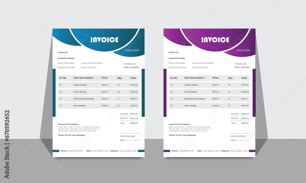 Professional invoice and letterhead design for corporate office ...