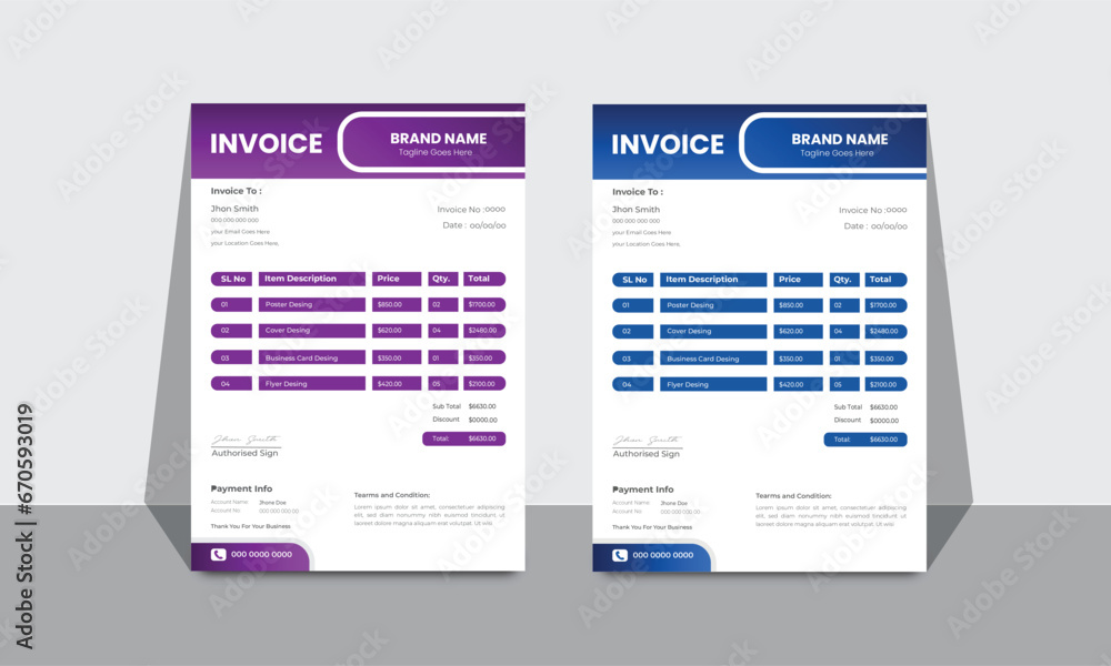 Professional invoice and letterhead design for corporate office ...