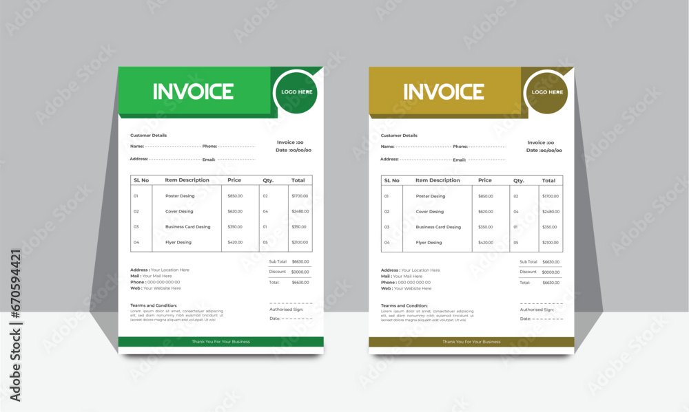 Professional invoice and letterhead design for corporate office ...