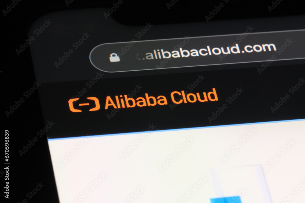 Shanghai,China-Oct.31st 2023: Alibaba Cloud company brand logo sign on ...