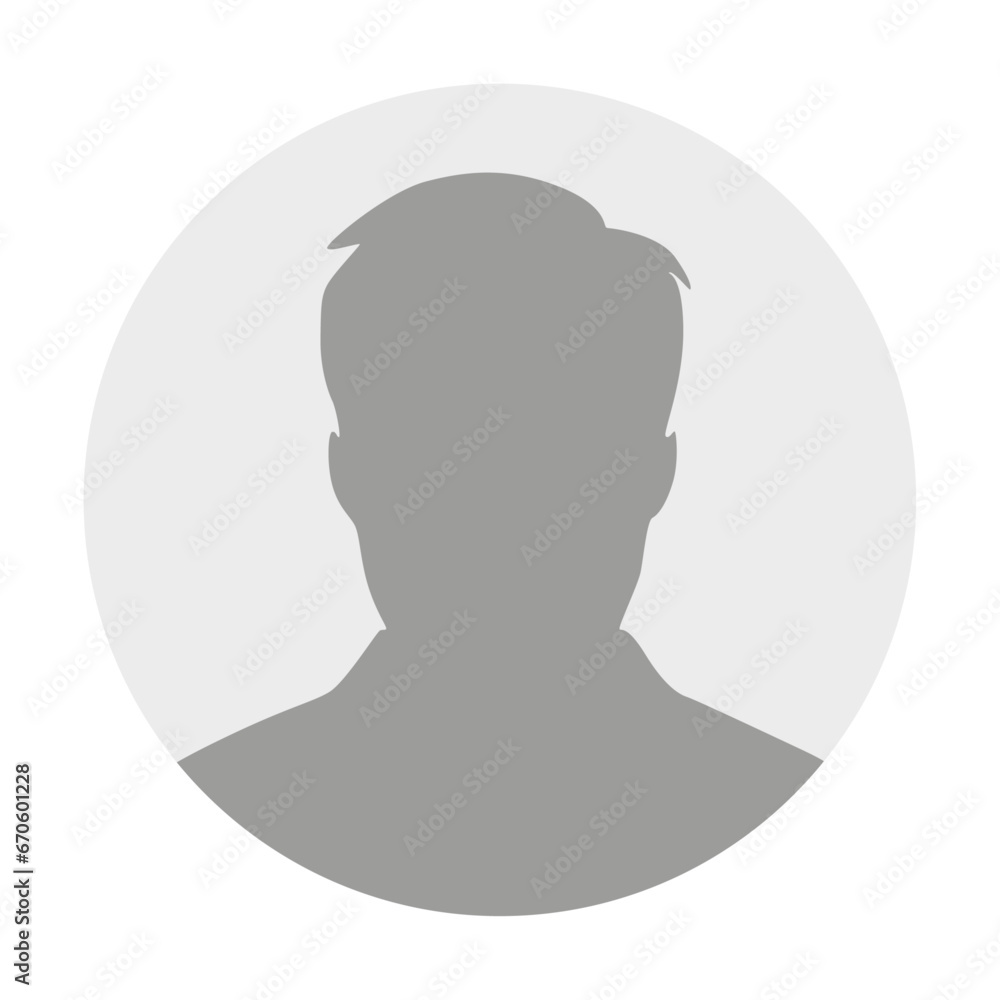 Vector flat illustration in grayscale. Avatar, user profile, person ...