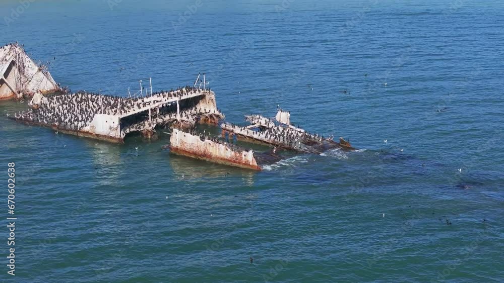 Vidéo Stock SS Palo Alto or Aptos Cement Ship, Aptos, California. Ship ...