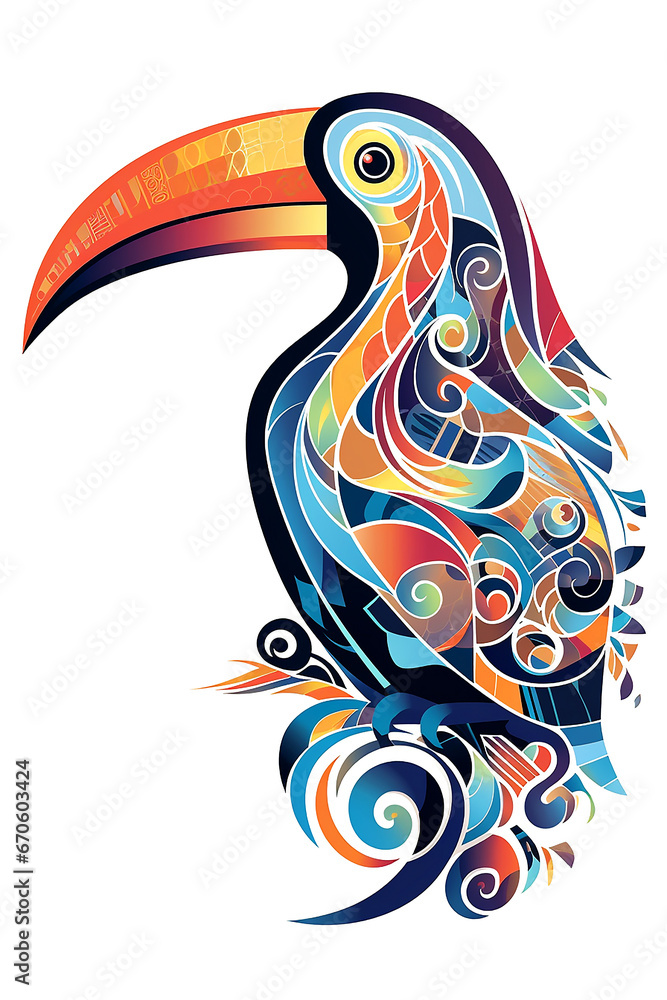 Tukan - Tier als tattoo ähnliche Zeichnung im Stil verschiedener ...