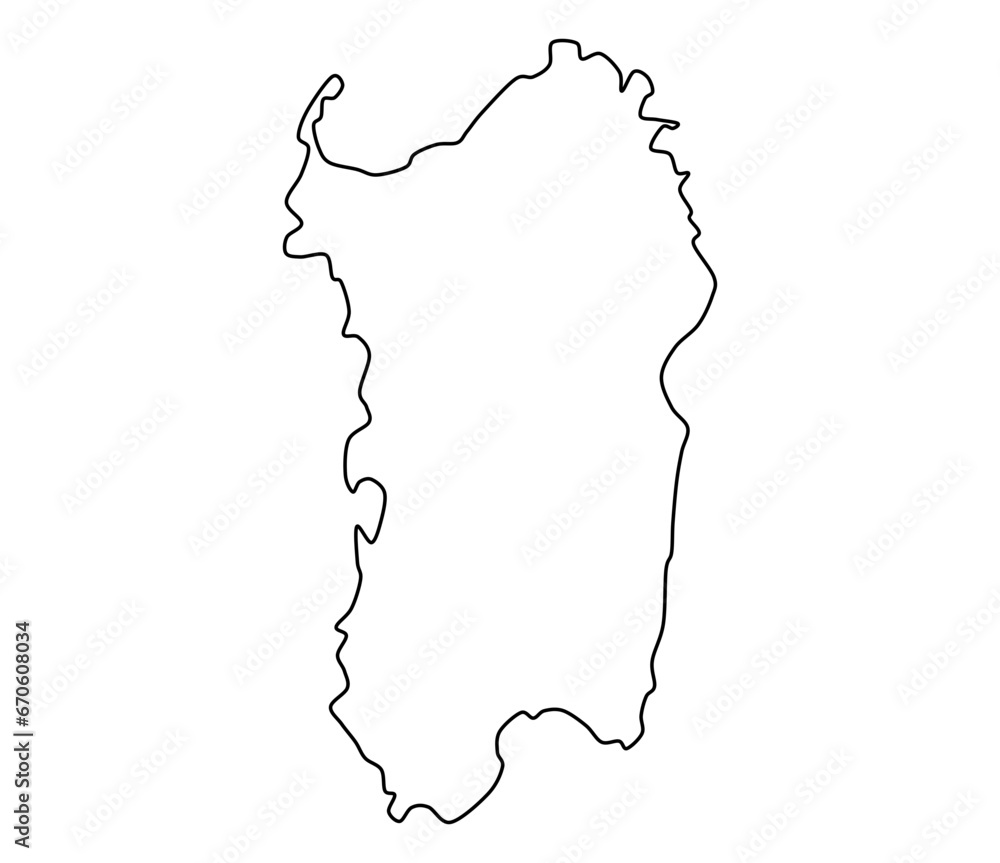 sardinia map, sardinia vector, sardinia outline, sardinia, italy ...