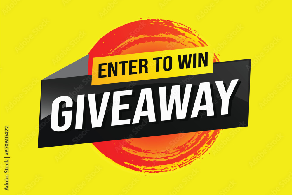 giveaway enter and win word vector illustration 3d style for social ...