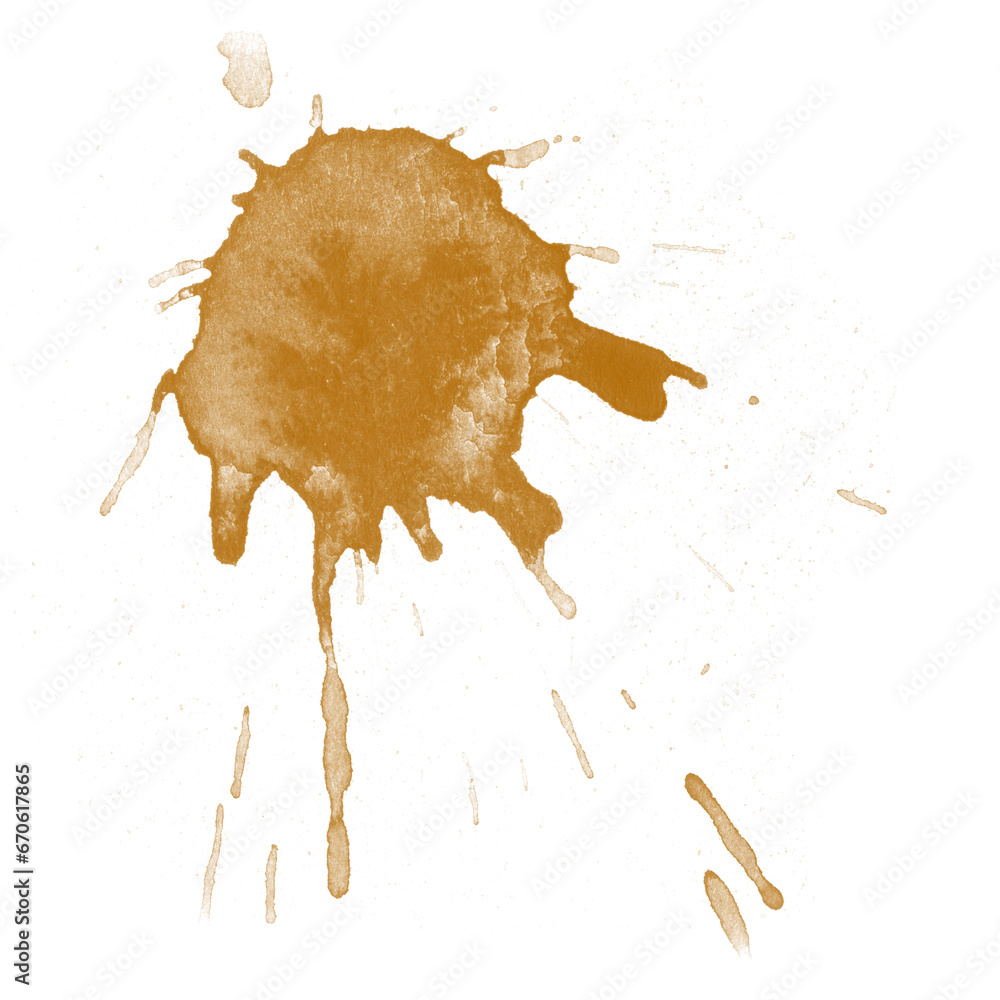 Coffee, chocolate, liquid stains isolated on a white background ...