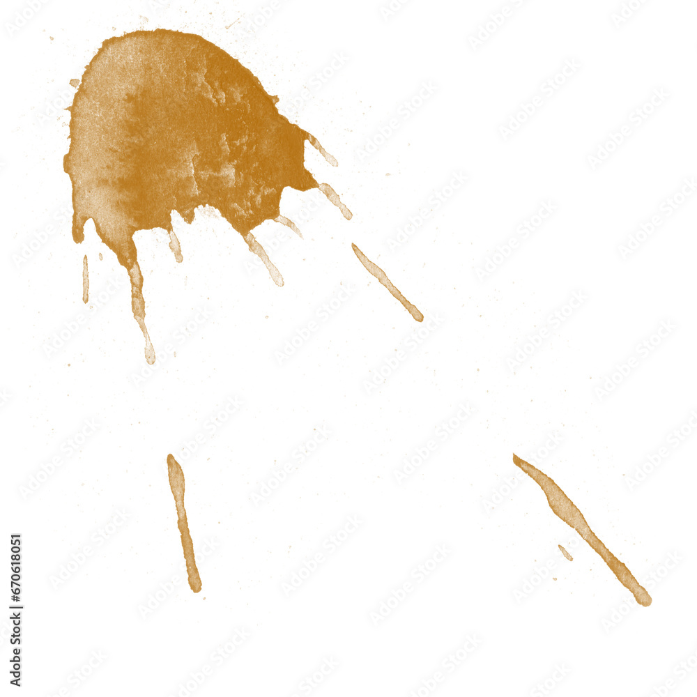 Coffee, chocolate, liquid stains isolated on a white background ...