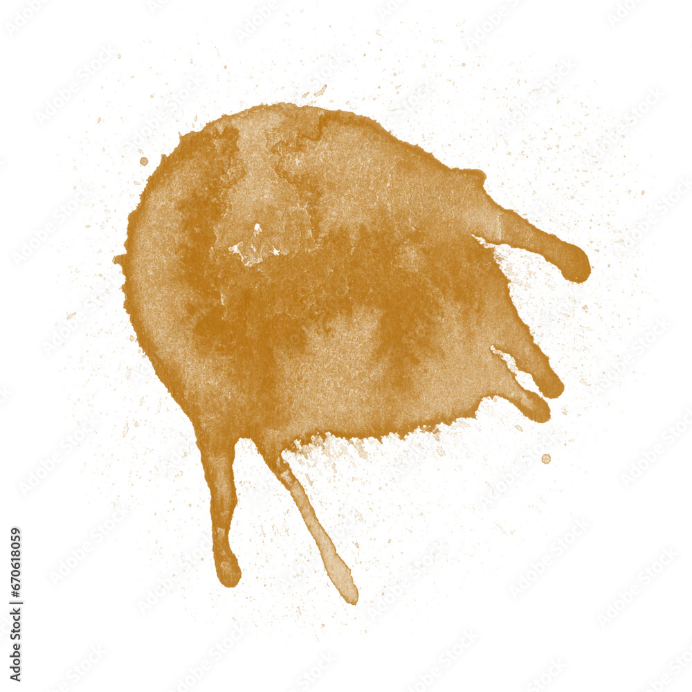 Coffee, chocolate, liquid stains isolated on a white background ...