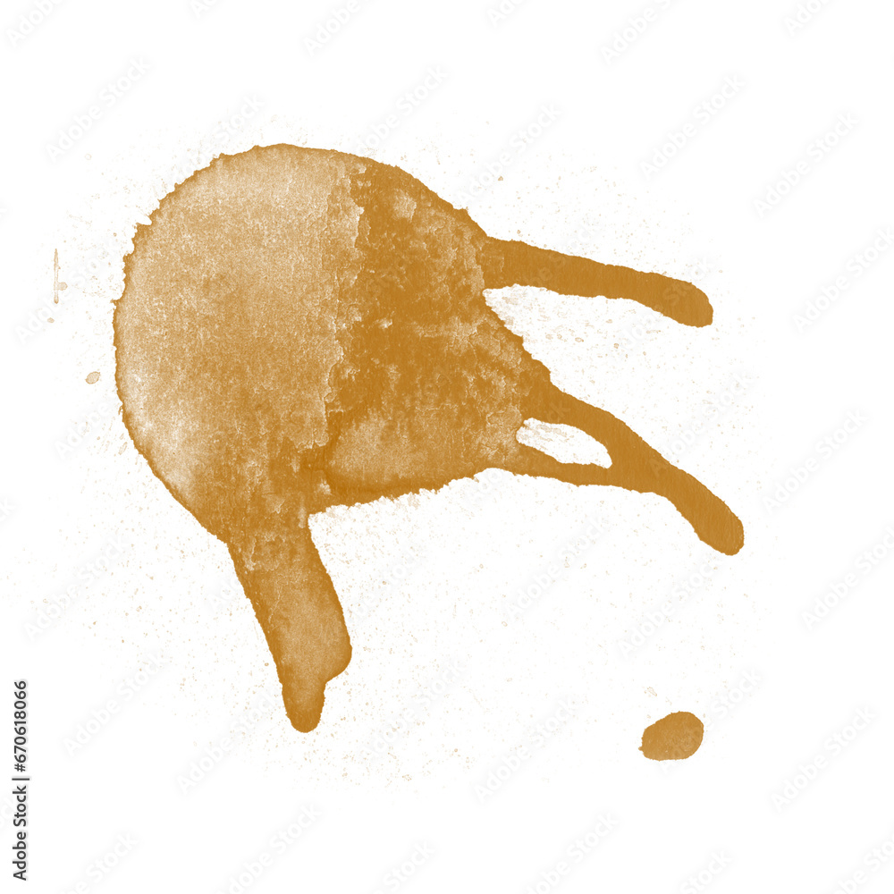 Coffee, chocolate, liquid stains isolated on a white background ...