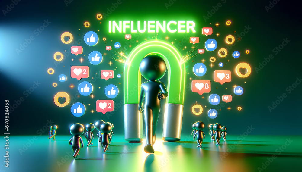 Magnetic Influence: A 3D Character Attracting Digital Affection ...