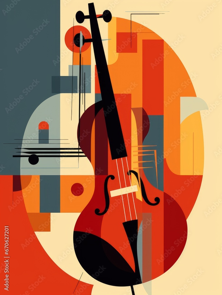Colorful detailed compositions of musical objects and symbols ...