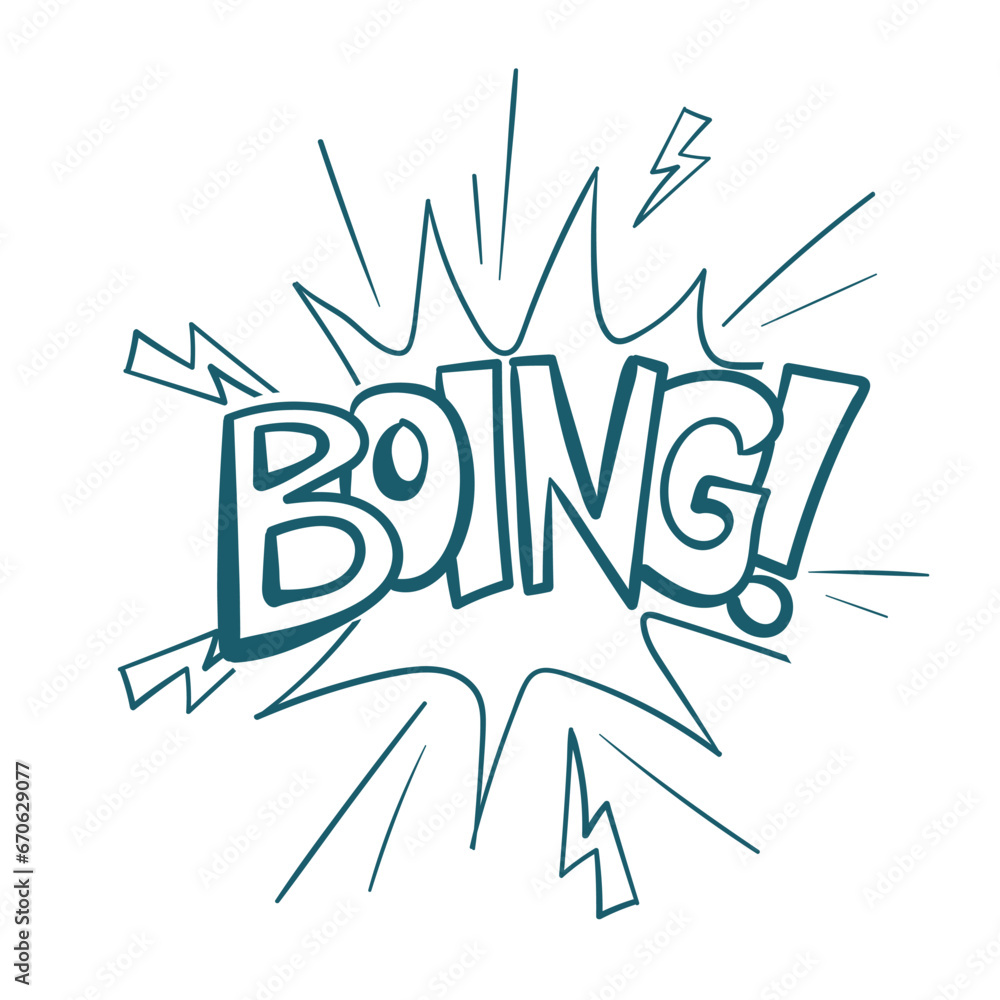 boing comic pop cloud text emotional speech sound vector hand drawn ...