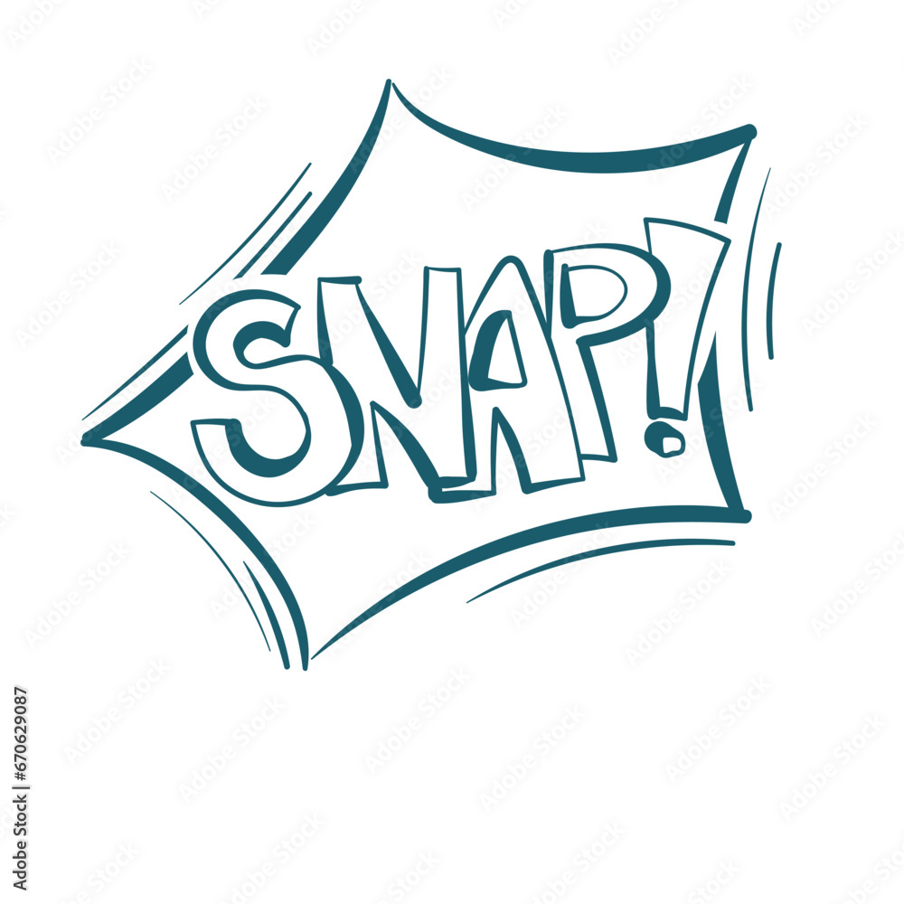 snap comic pop cloud text emotional speech sound vector hand drawn ...