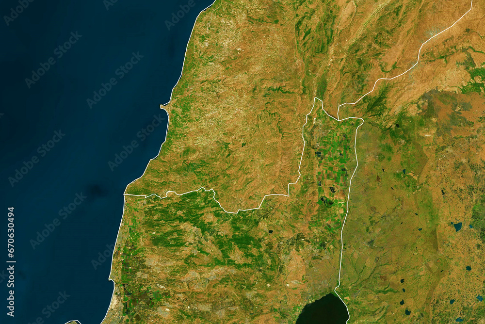 Gaza, Palestine - Map of the Gaza Strip, satellite view, top view ...