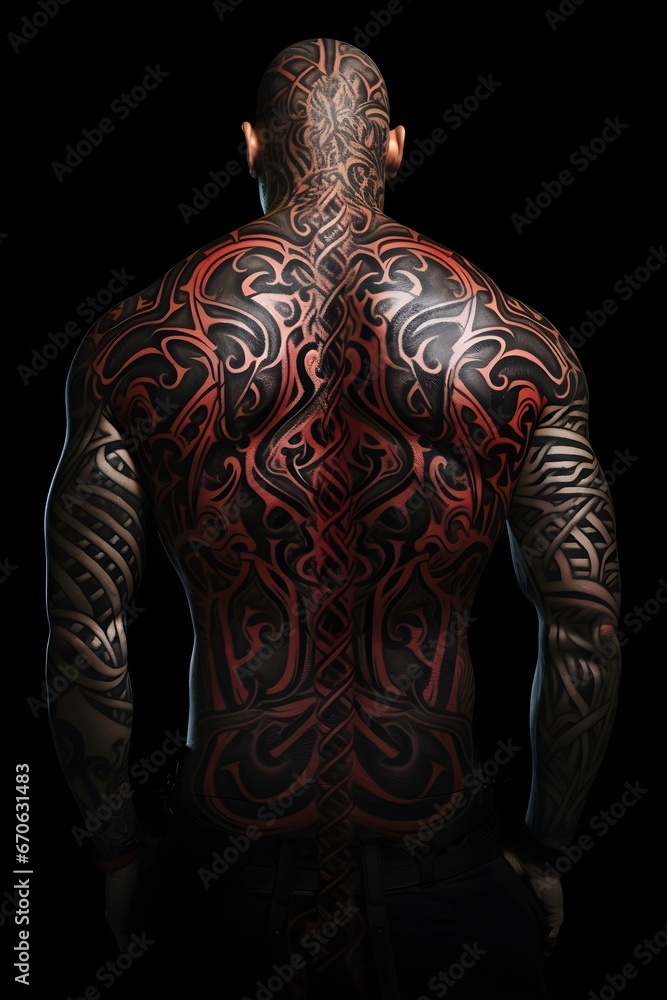 realistic tribal tattoo design on a human body Stock Illustration ...