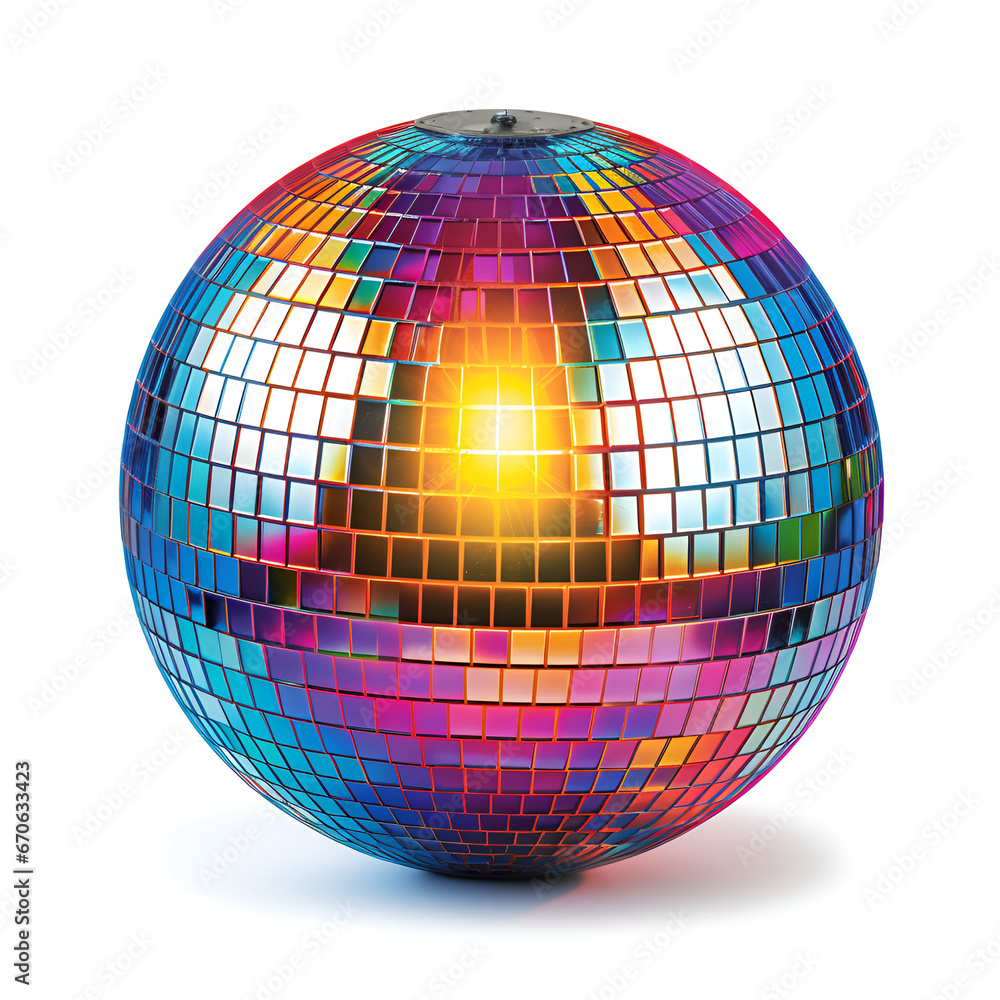 Disco ball. isolated object, transparent background, Disco ball icon ...