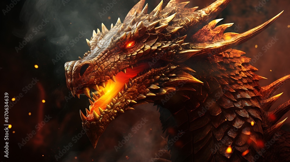 Fantasy images - Fire-breathing dragon: “fire-breathing dragon with ...