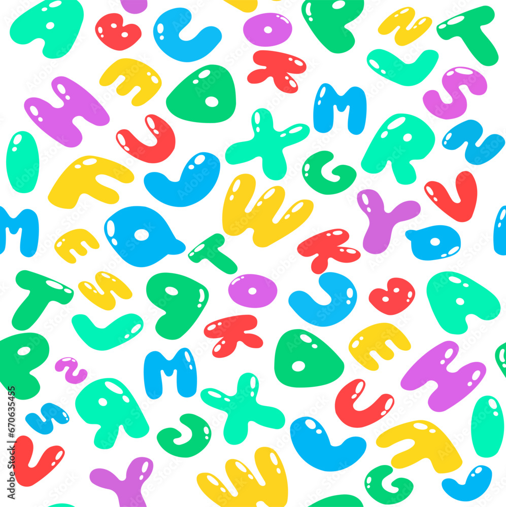 Colorful letter pattern on white background. Vector illustration for ...