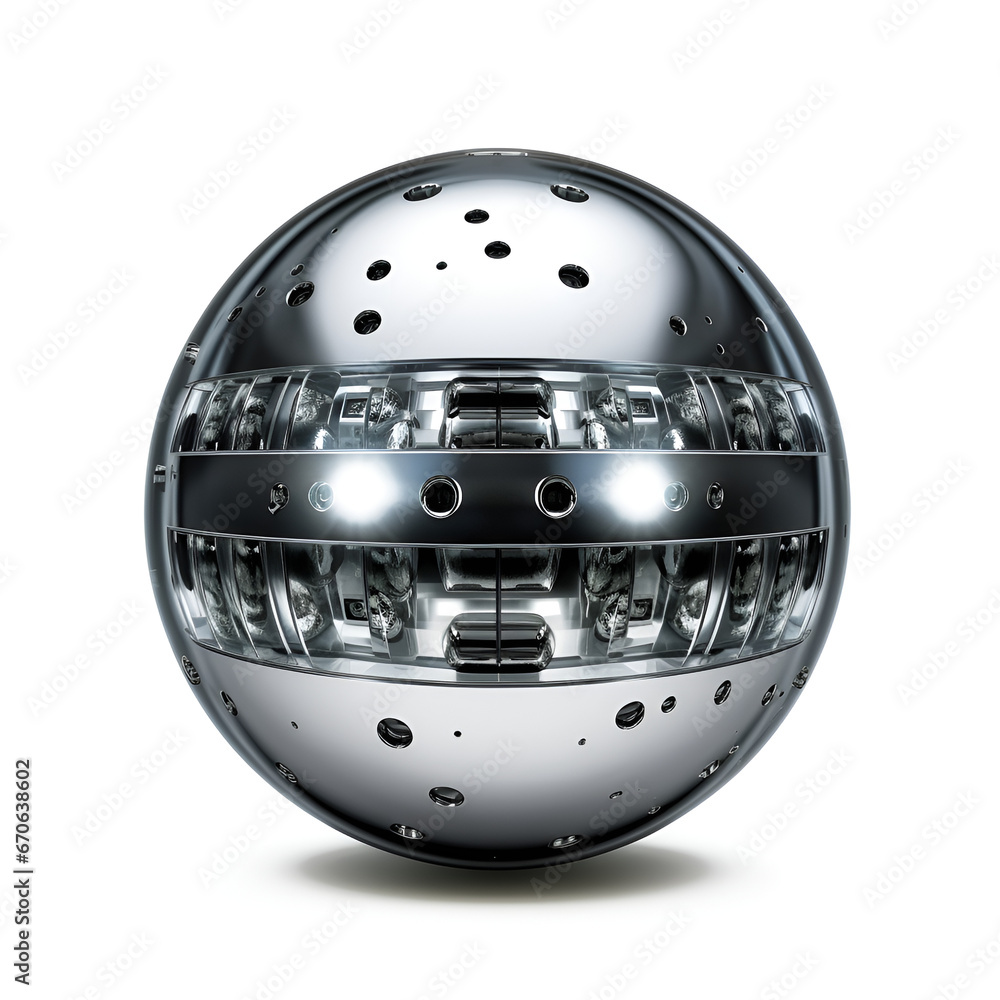 metal ball on a white background. Generative AI, Crystal ball on ...