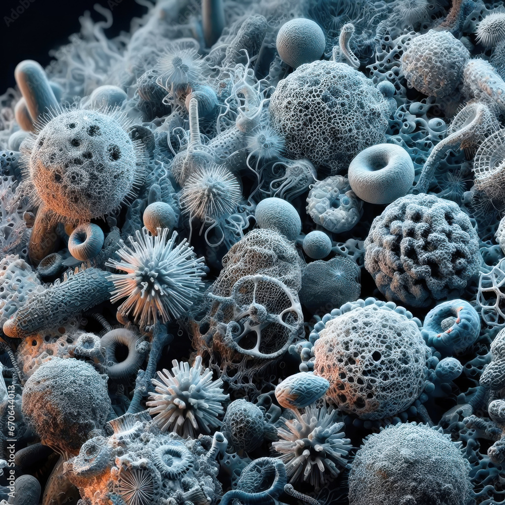 Background design element wirh cells, germs, bacteria and fungi ...