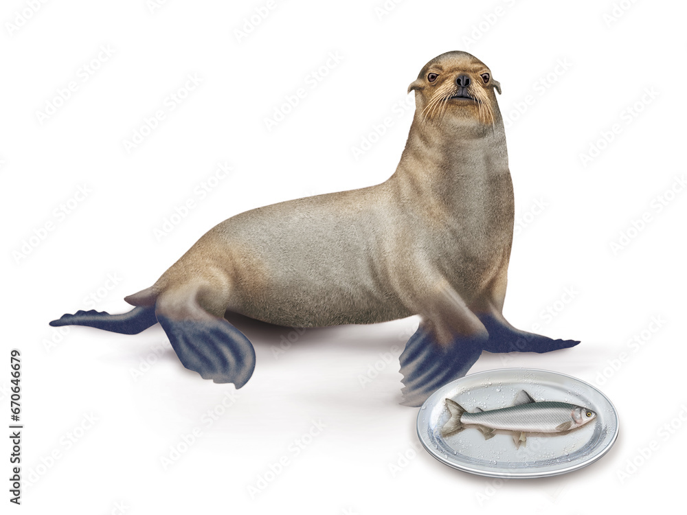 lion de mer, poisson, féra de léman , faune, mammifère, brun, mer, fond ...