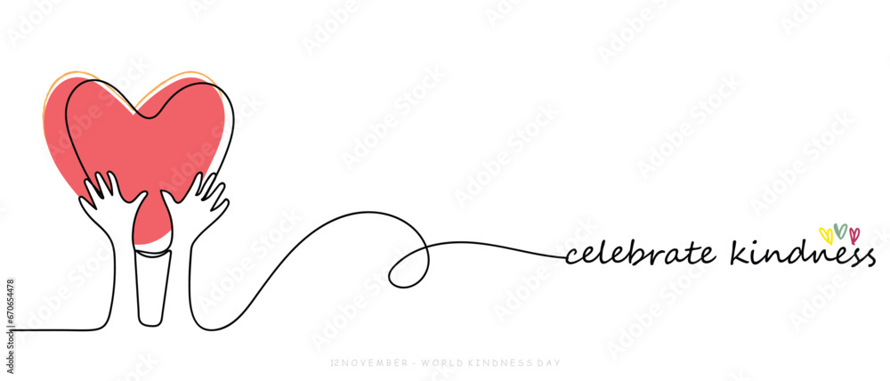 Photo & Art Print World kindness day in november line art poster or ...