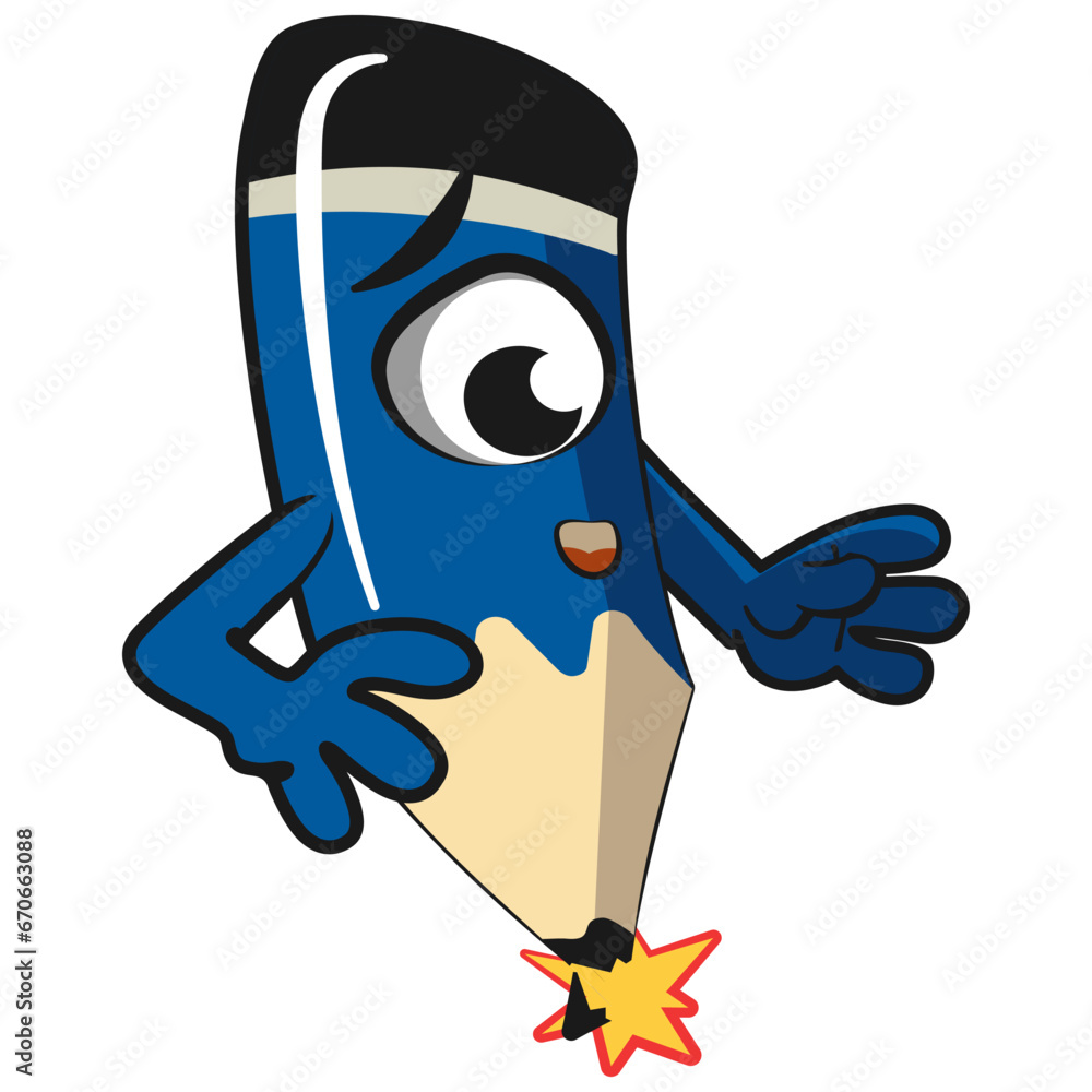 vector mascot of broken pencil character Stock Vector | Adobe Stock