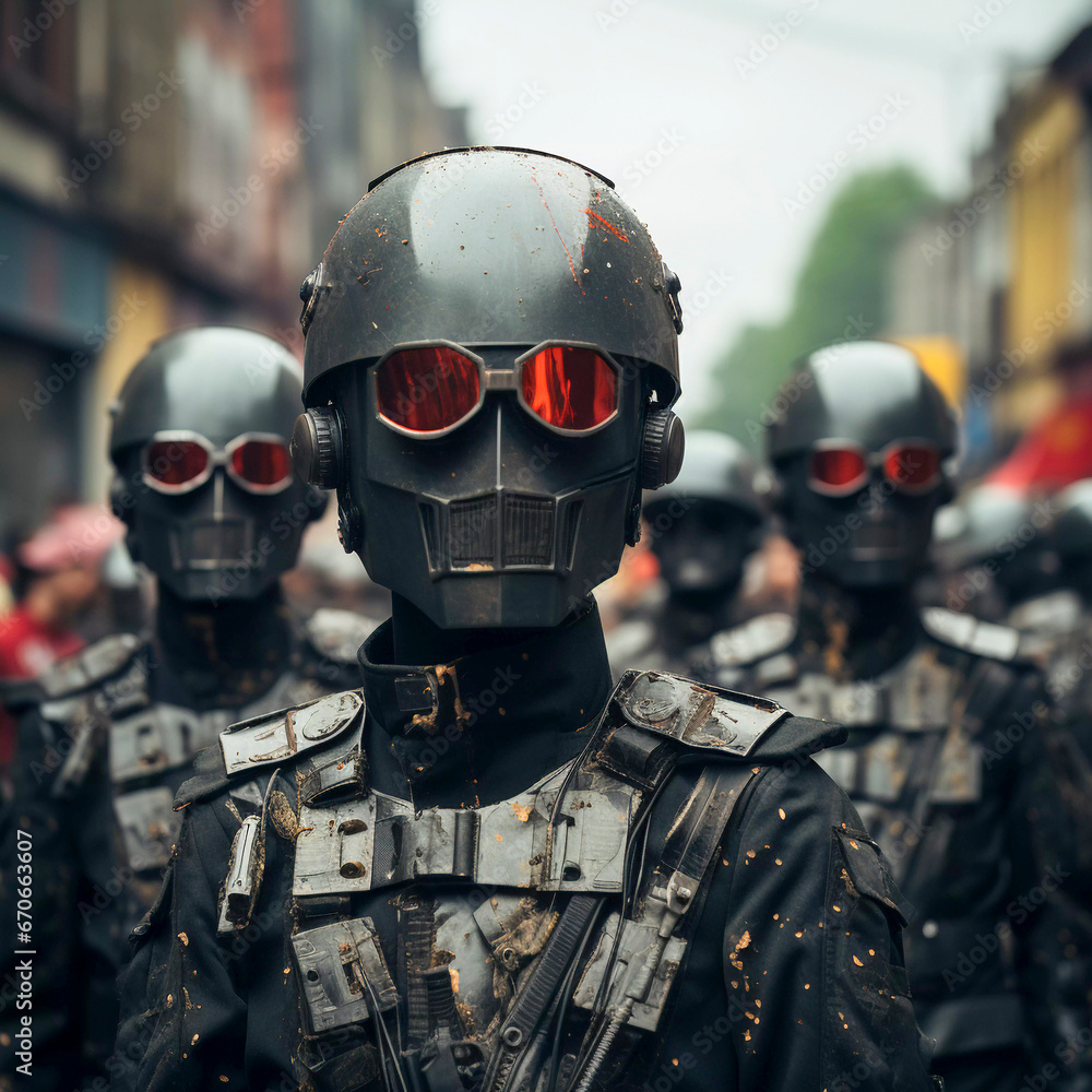 Human on nuclear zone after nuclear war, Generative AI Stock ...