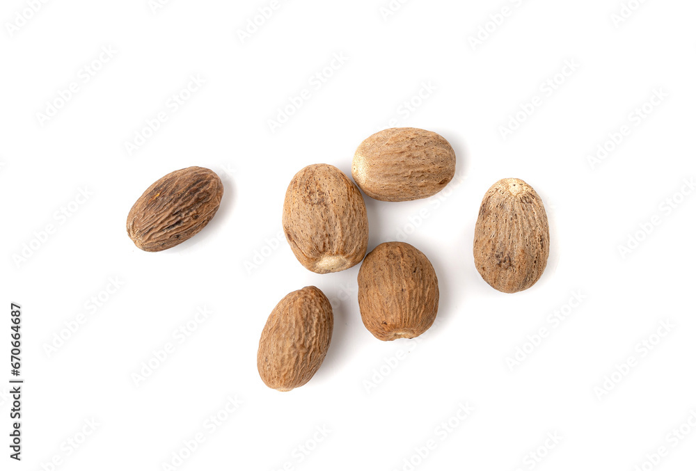 Nutmeg Isolated, Myristica Fragrans Fruit, Dry Spicy Nutmeg Powder ...