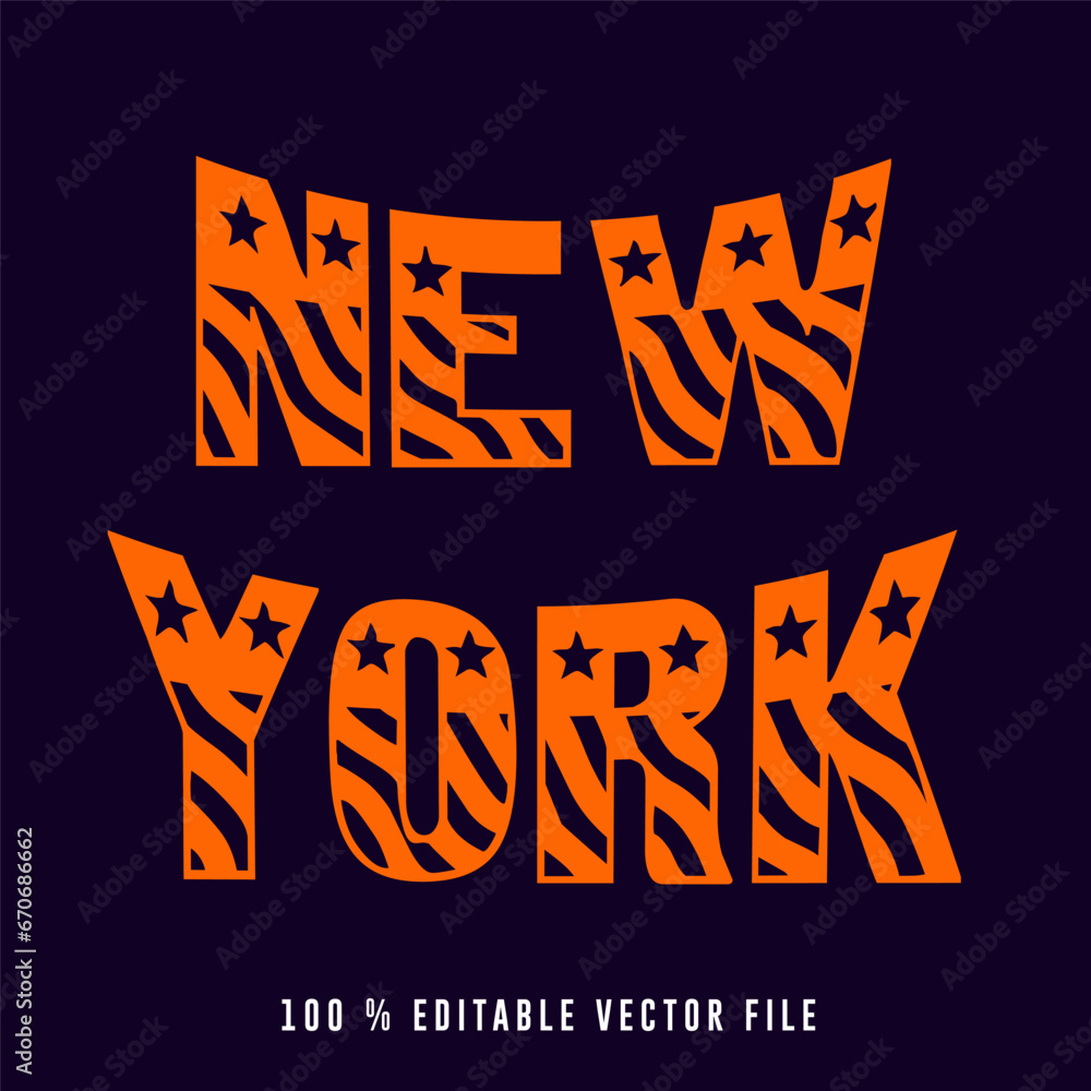 New York text effect vector. Editable college t-shirt design printable ...
