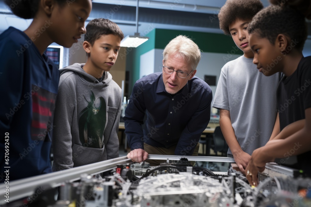 A senior programmer introduces a diverse group of middle school ...