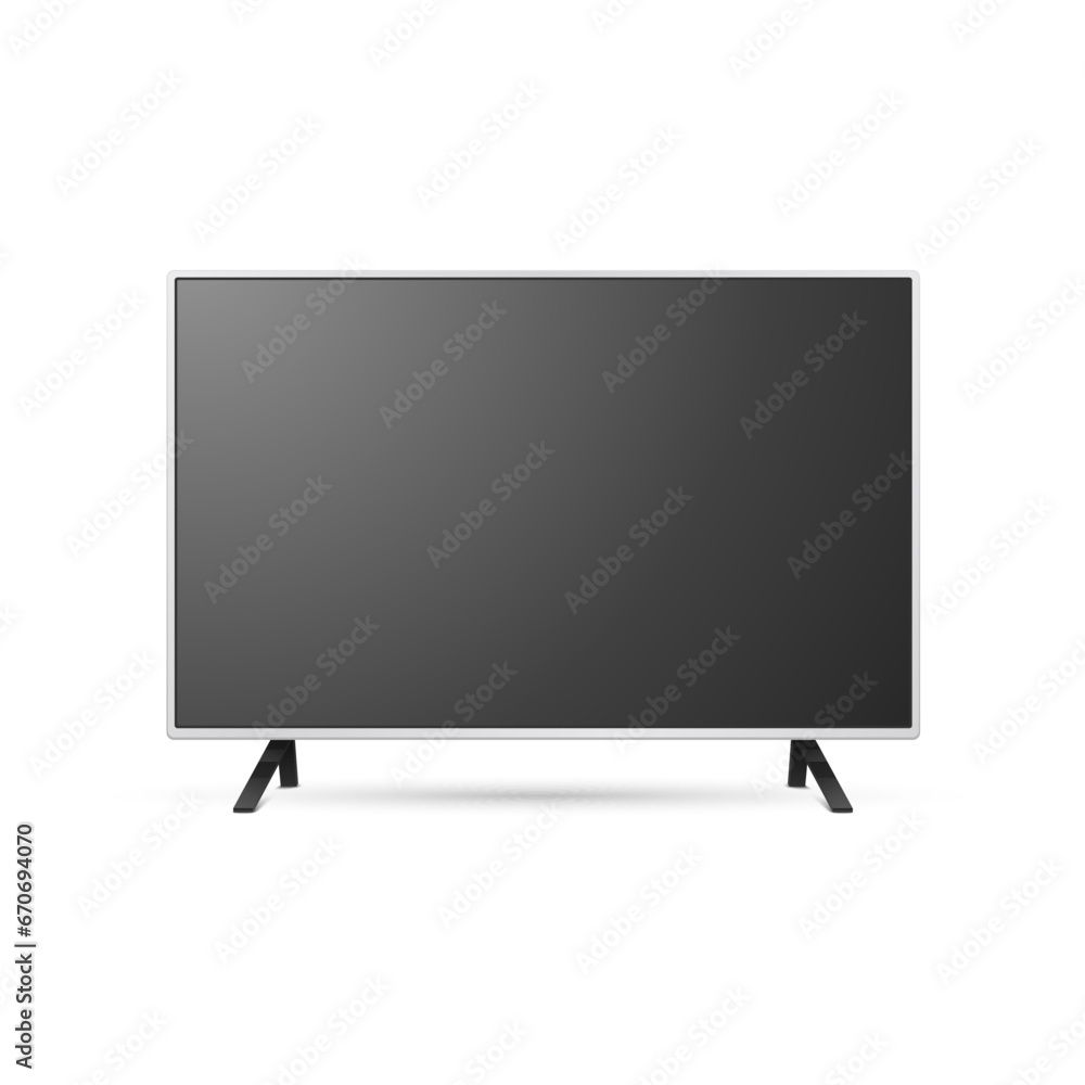 Vector 3d Realistic Modern TV Screen. Minimalistic Stylish Lcd Panel ...