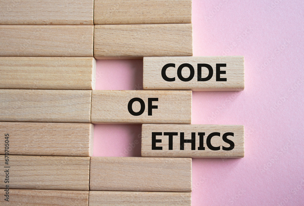 Code of ethics symbol. Concept words Code of ethics on wooden blocks ...