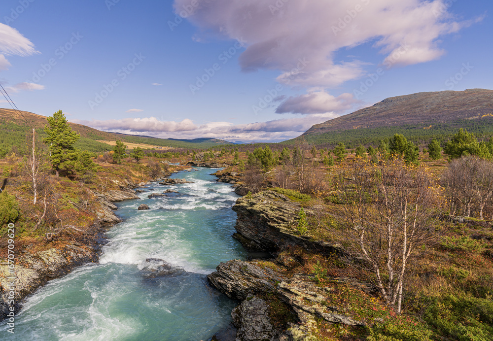 Tessanden, a tributary of the Sjoa River in Jotunheim National Park ...