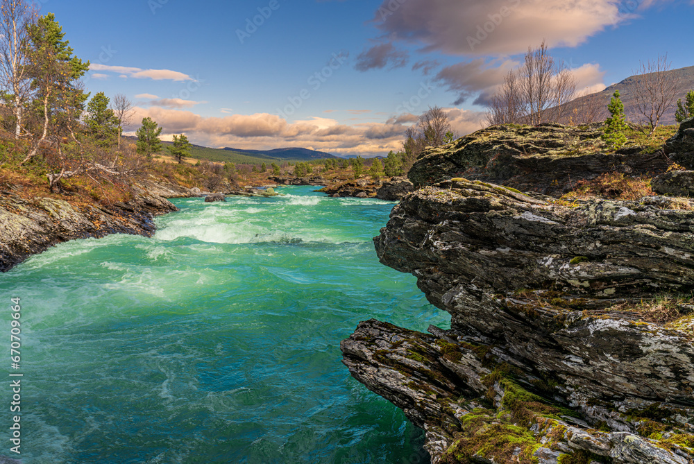 Tessanden, a tributary of the Sjoa River in Jotunheim National Park ...